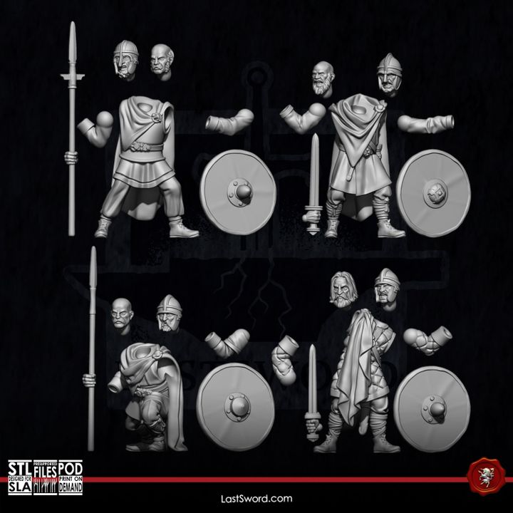 3D Printable Anglo-Saxons Ceorls by LastSword Miniatures