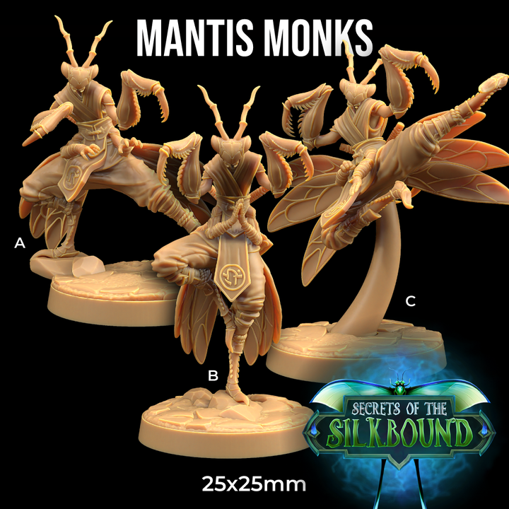 3D Printable Mantis Monks | PRESUPPORTED | Secrets of The Silkbound by ...