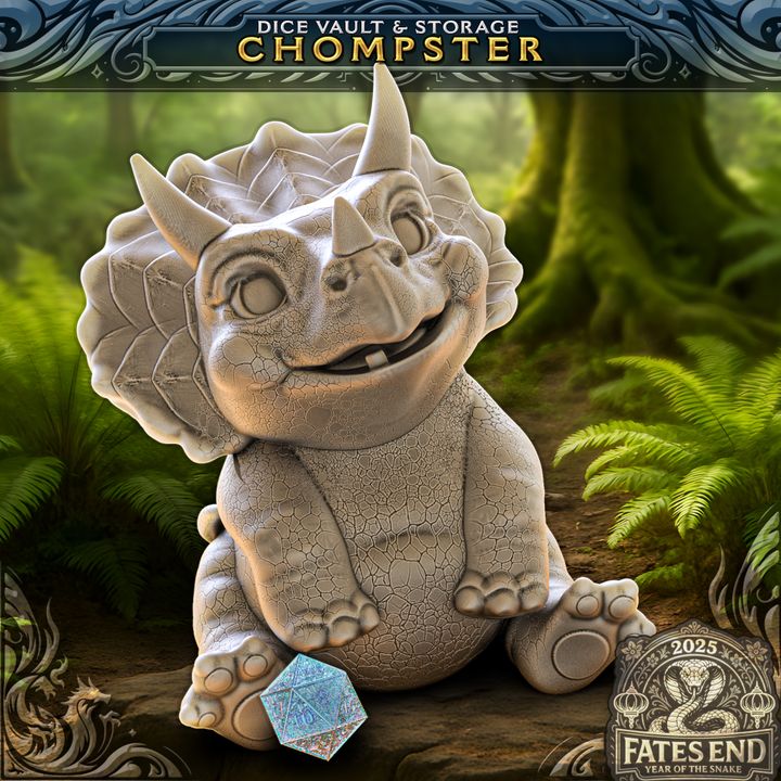 3D Printable Chompster Dice Vault and Storage by FatesEnd