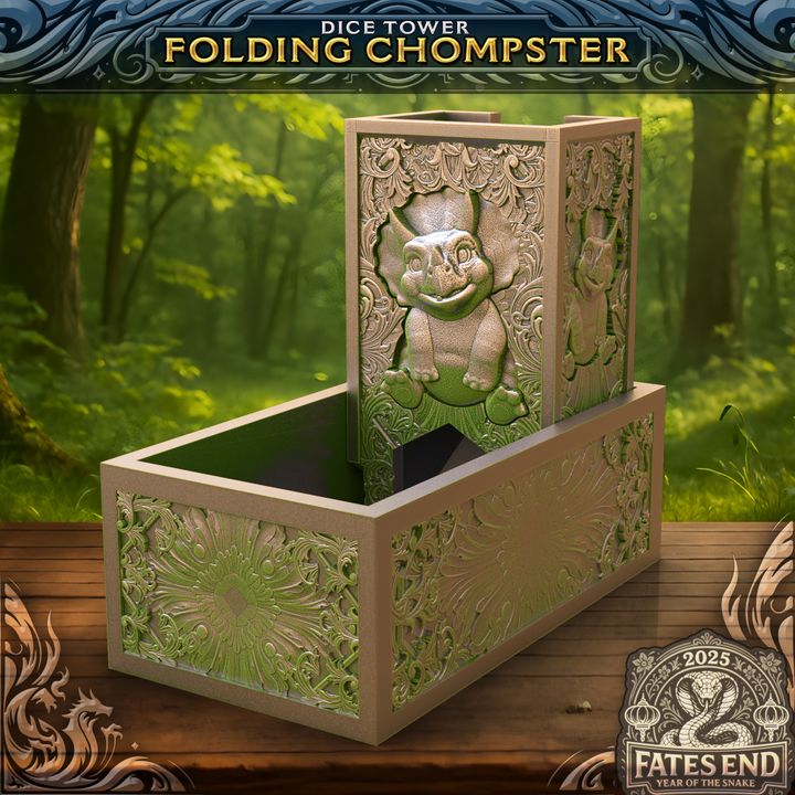 3D Printable Chompster Folding Dice Tower - Dice Tower and Dice Storage ...