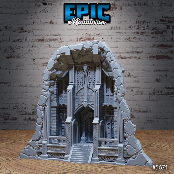 3D Printable Dwarf Mountain Entrance / Dwarfen Gate / Mine Door Item ...