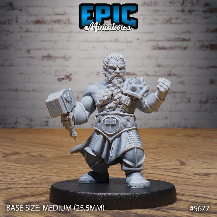 3D Printable Mighty Dwarf / Dwarfen Warrior / Halfling Mountain Guard ...