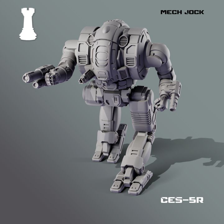 3D Printable American Mecha - CES - Ruler - Mech Jock by White Rook Studios