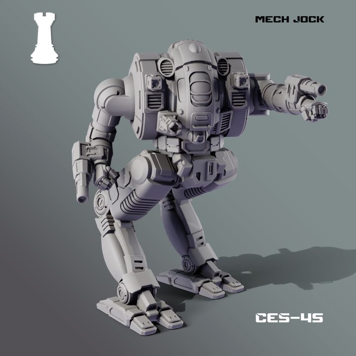 3D Printable American Mecha - CES - Ruler - Mech Jock by White Rook Studios