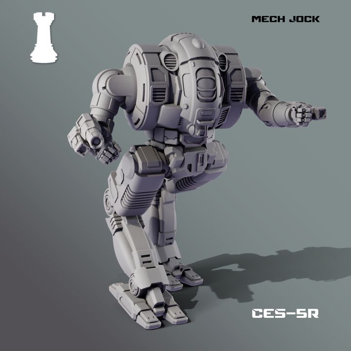 3D Printable American Mecha - CES - Ruler - Mech Jock by White Rook Studios