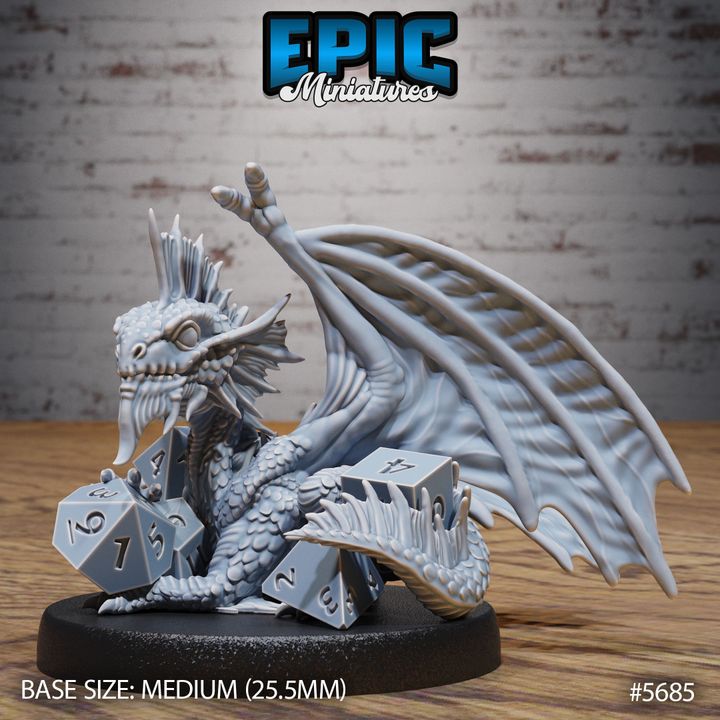 3D Printable Silver Dragon Wyrmling Playing / Drake Creature / Flying ...