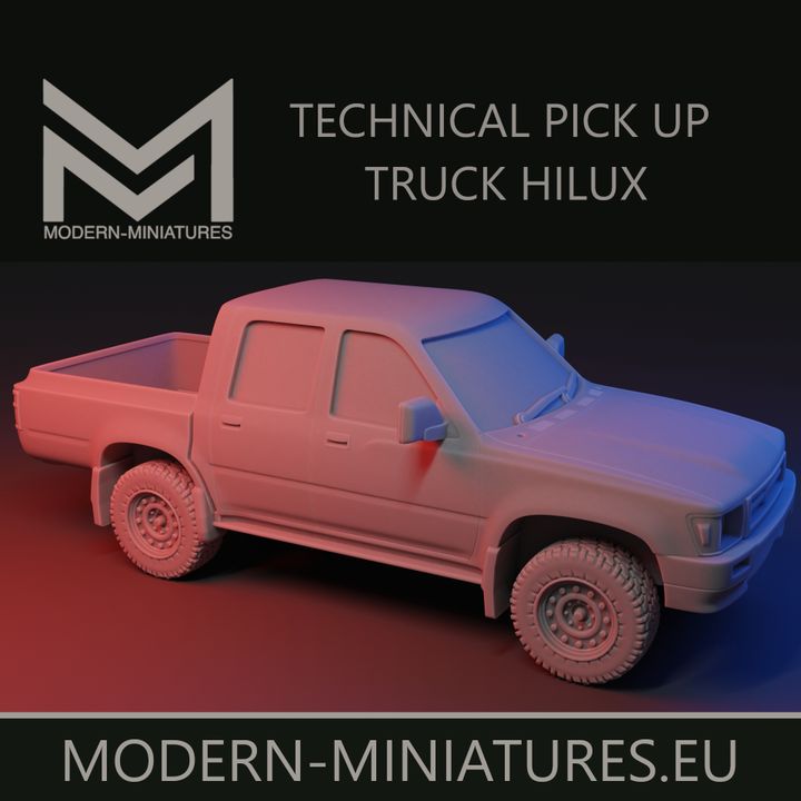 3D Printable Technical Pick up truck Hilux by Modern-Miniatures.eu