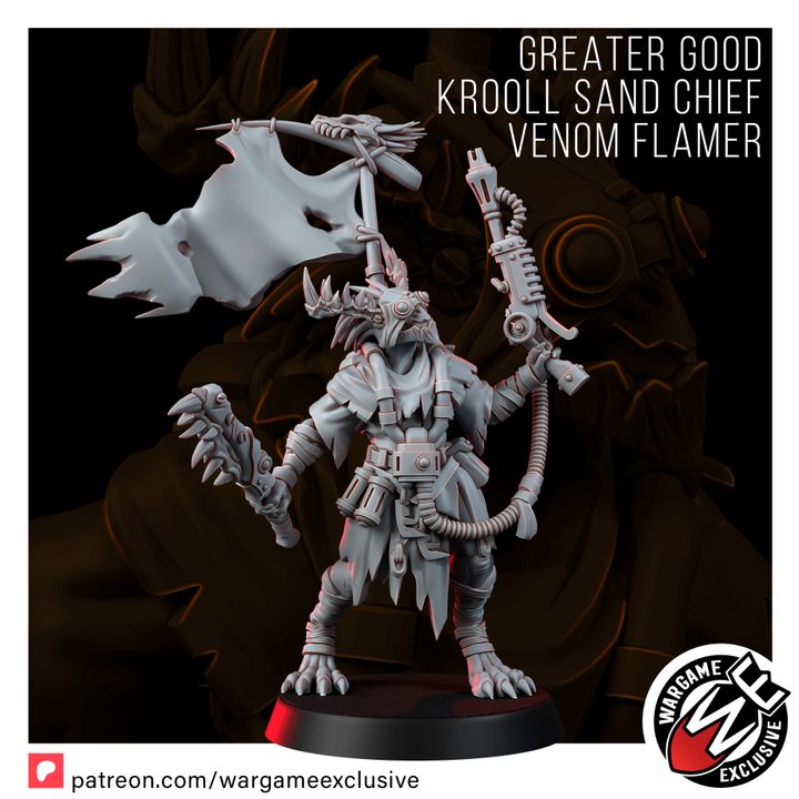 3D Printable GREATER GOOD KROOLL SAND CHIEF WITH VENOM FLAMER by ...
