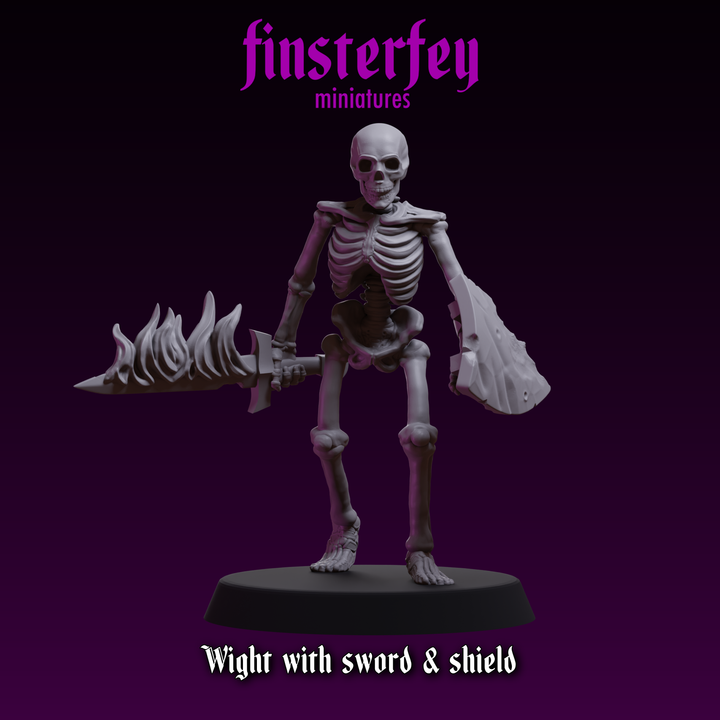 3D Printable Wights with wightblades / Elite Skeletons / Grave Knights ...