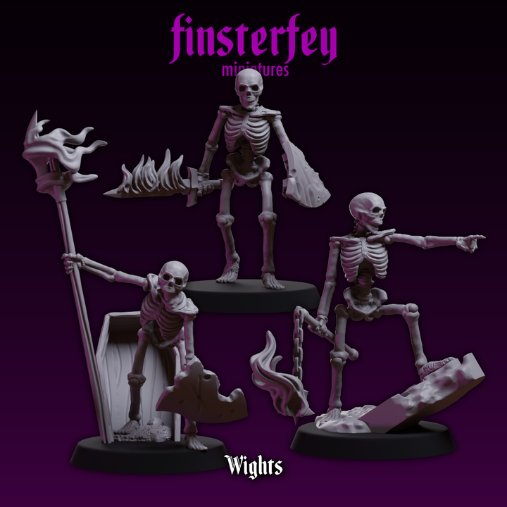 3D Printable Wights with wightblades / Elite Skeletons / Grave Knights ...