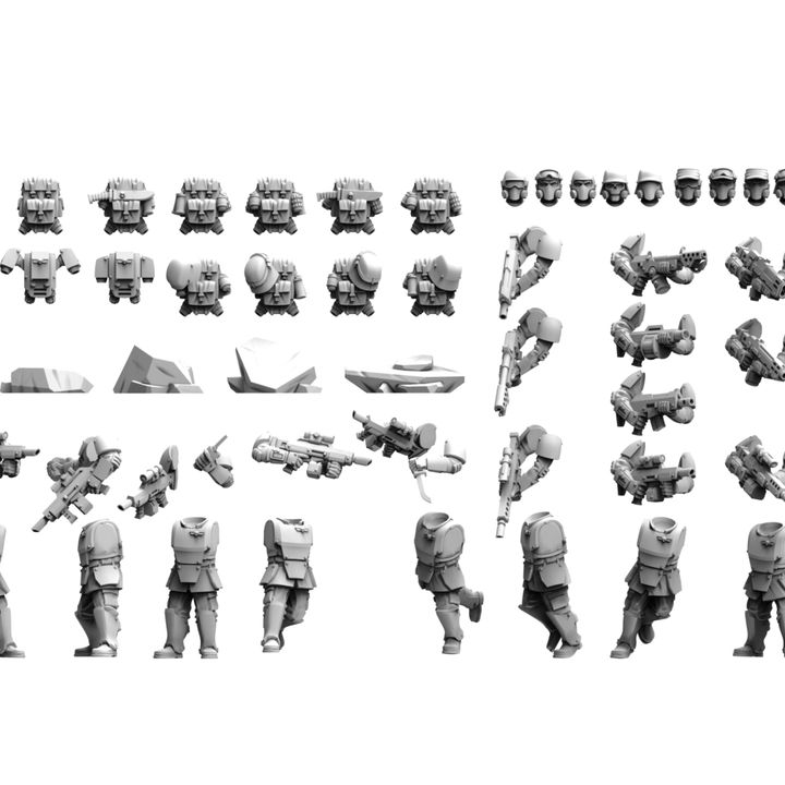 3D Printable Universal Guard - Shock Infantry Builder by The Makers Cult