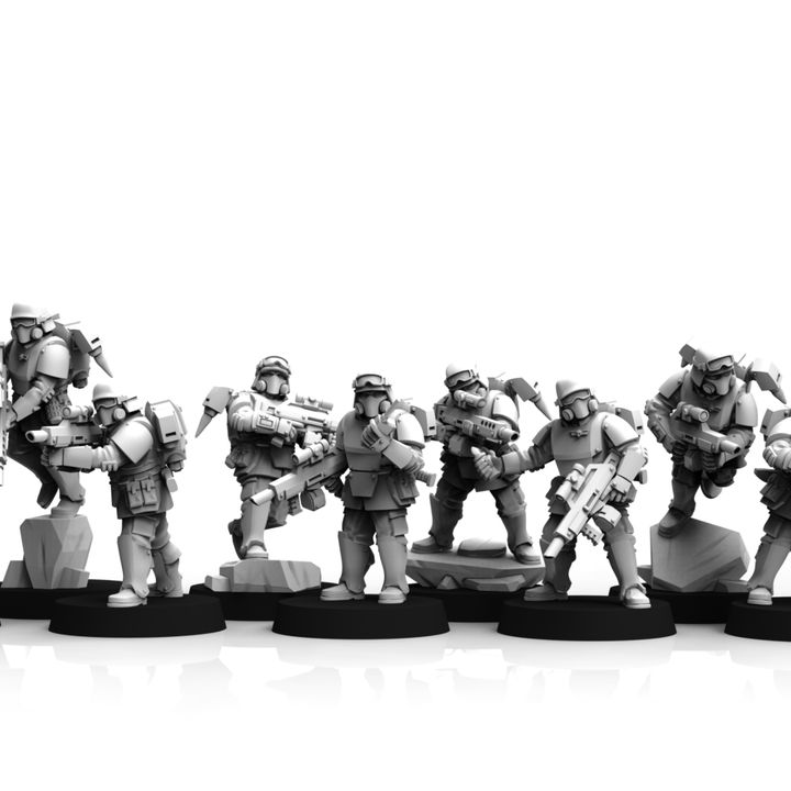 3D Printable Universal Guard - Shock Infantry Builder by The Makers Cult