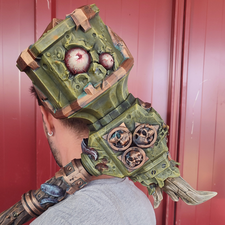 3D Printable Eternal Rot, Plague Battle Hammer, Full Scale Modular Cosplay Prop, Support Free 3D ...
