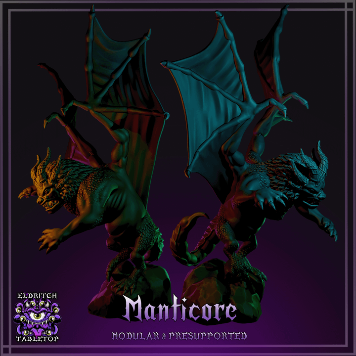 3D Printable Manticore by Eldritch Tabletop
