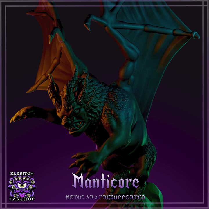 3D Printable Manticore by Eldritch Tabletop