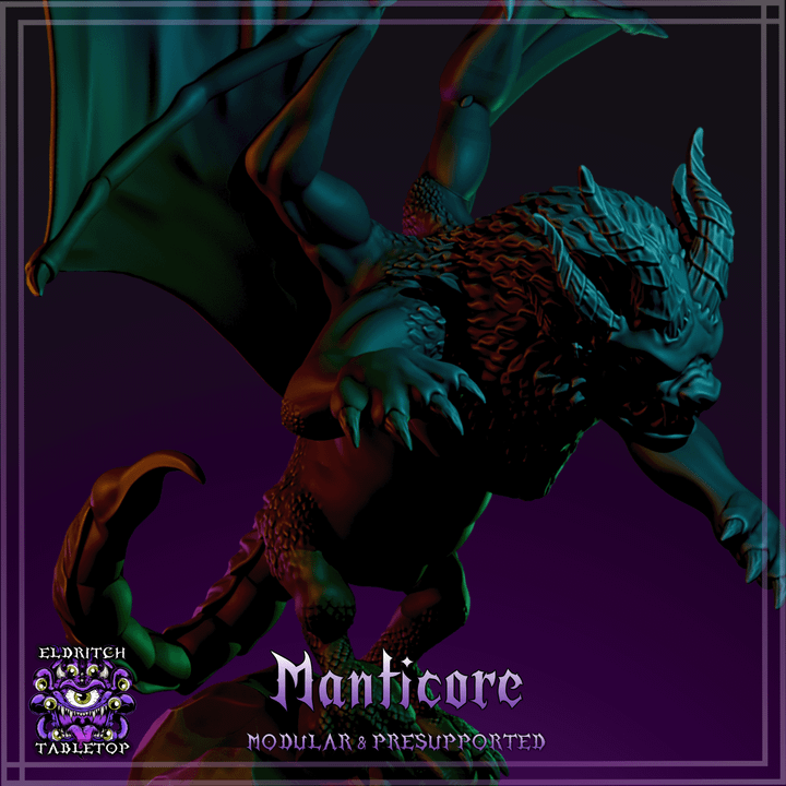 3D Printable Manticore by Eldritch Tabletop