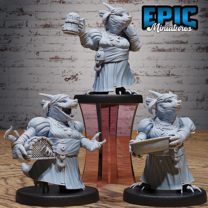 3D Printable Mama Kobold Maid Set / Draconic Lizard Warrior / Dragon ...