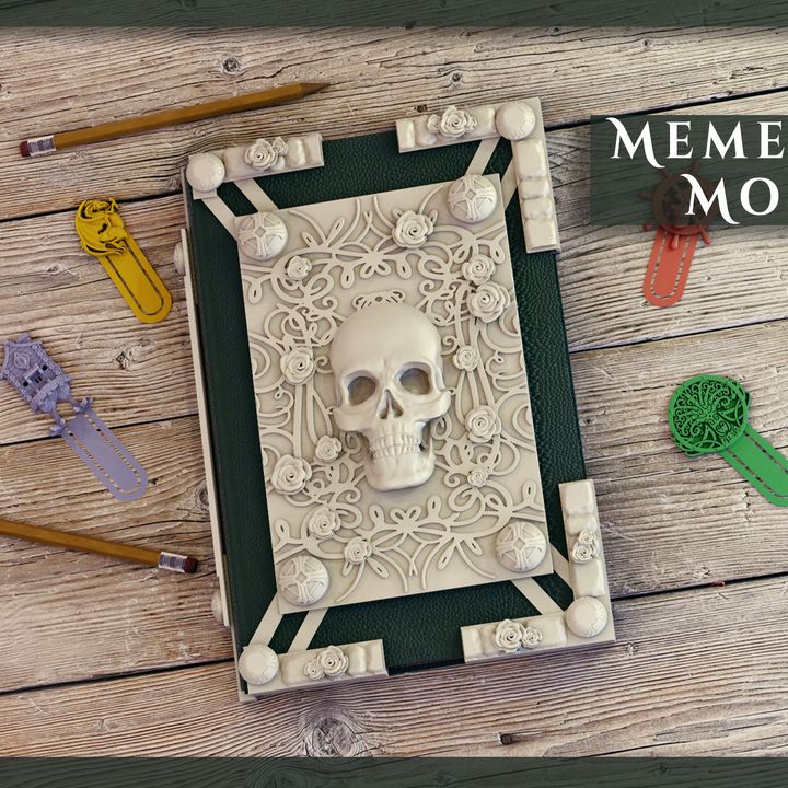 3D Printable Memento Mori Book Cover by Crosslances