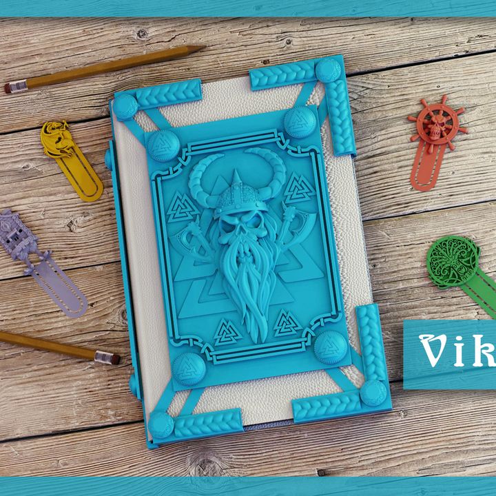 3D Printable Viking Book Cover by Crosslances