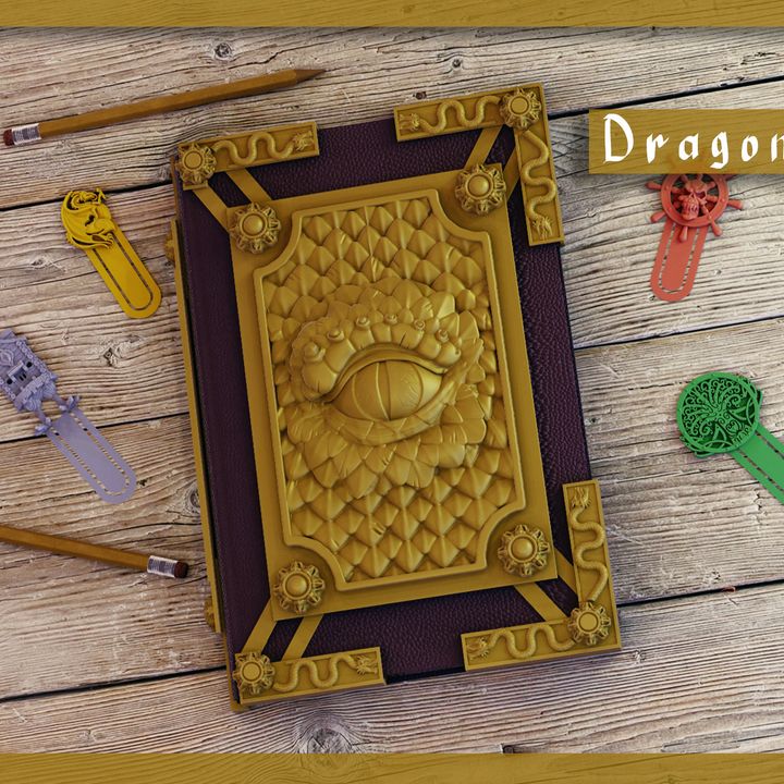 3D Printable Dragon Eye Book Cover by Crosslances