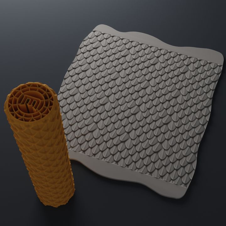 3D Printable DnD Texture Rollers – Scales and armor by 3Demon