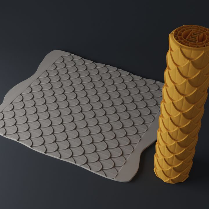 3D Printable DnD Texture Rollers – Scales and armor by 3Demon