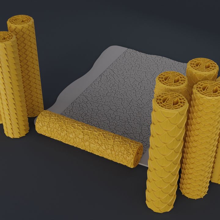 3D Printable DnD Texture Rollers – Scales and armor by 3Demon