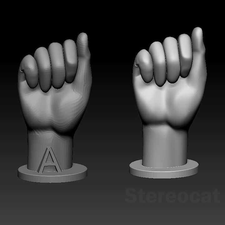 3D Printable ASL alphabet by Giunninen Andrei