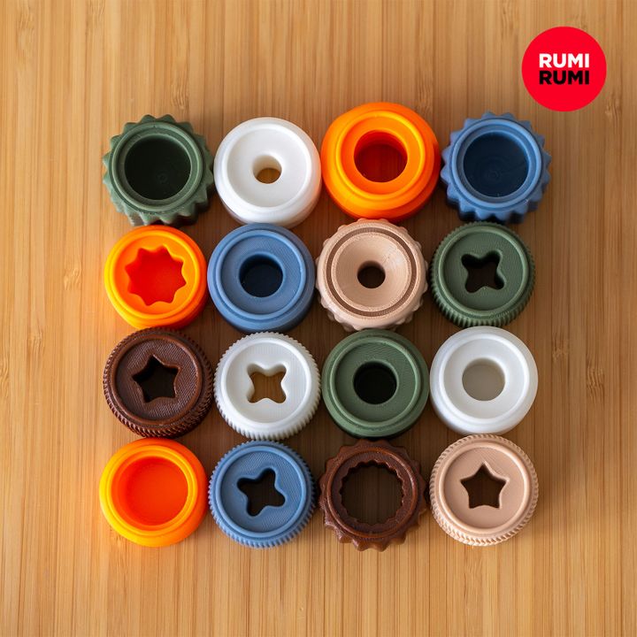 3D Printable Fidget Sensory Toy Blocks Set by Rumi-Rumi