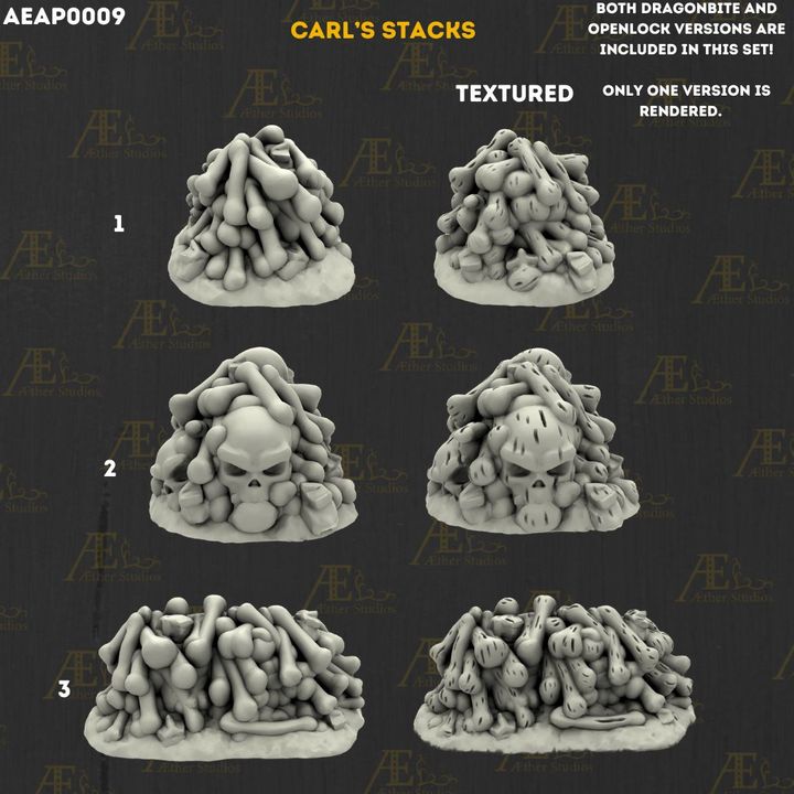 3D Printable AEAP0009 - Bone Stacks by Aether Studios