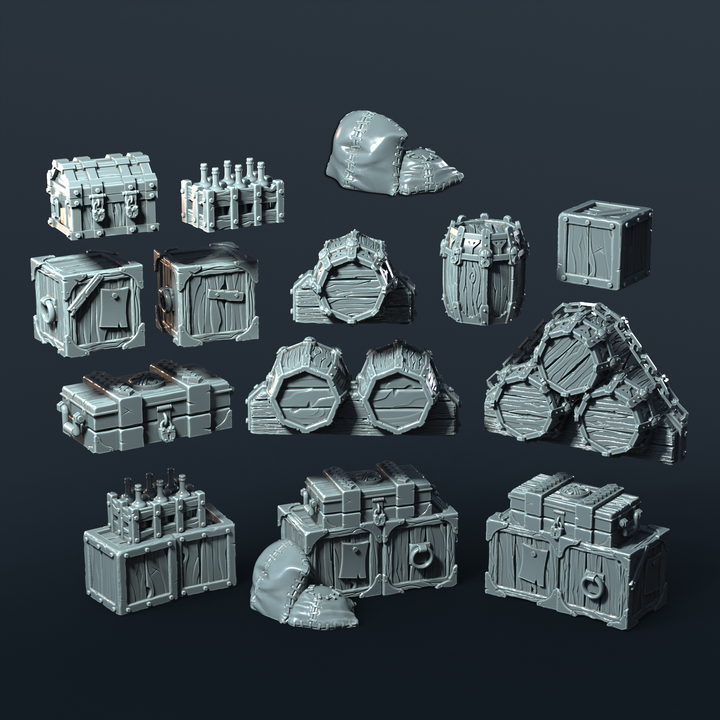 3D Printable Dwarven Cargo by Moonshine Miniatures