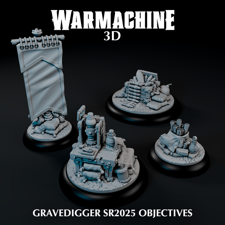3D Printable WARMACHINE 3D Gravedigger Defenses & Objectives by ...