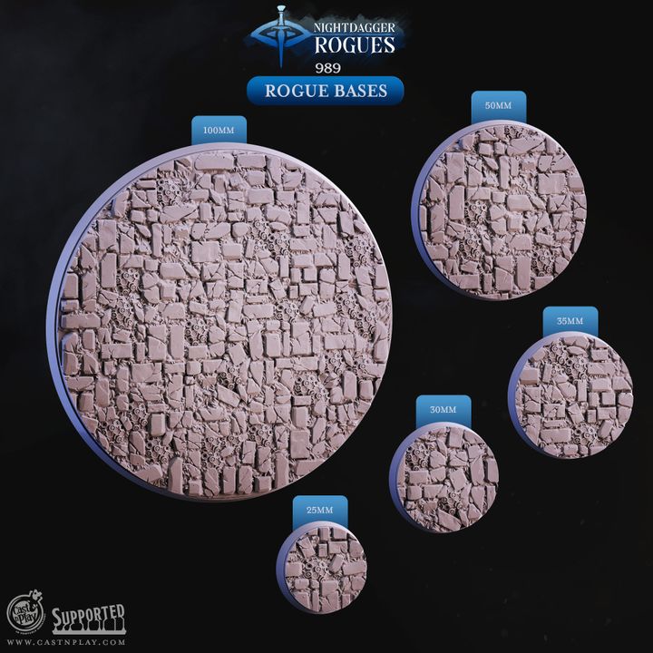 3D Printable 989_Rogue Bases (Pre-Supported) | Cast n Play by Cast n Play