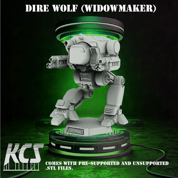3D Printable Battletechnology Dire Wolf (Dashi) Widowmaker Clan Mech by ...