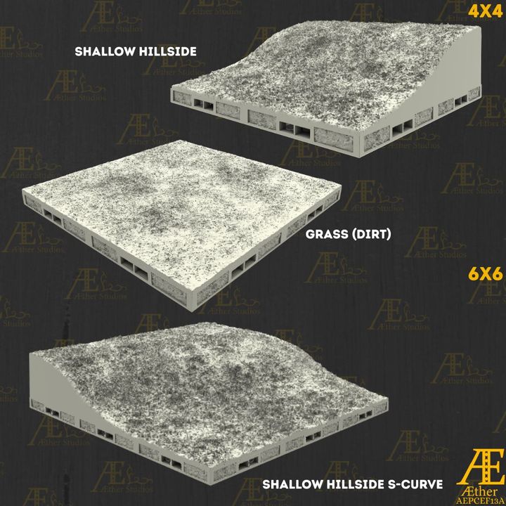 3D Printable AEPCEF13A - Peaceful Shallow Hillside by Aether Studios