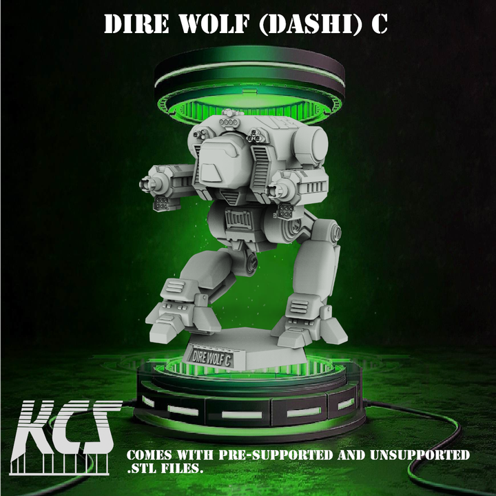3D Printable Battletechnology Dire Wolf (Dashi) C Clan Mech by Mark Hazell