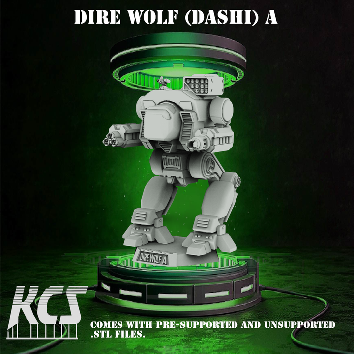 3D Printable Battletechnology Dire Wolf (Dashi) A Clan Mech by Mark Hazell