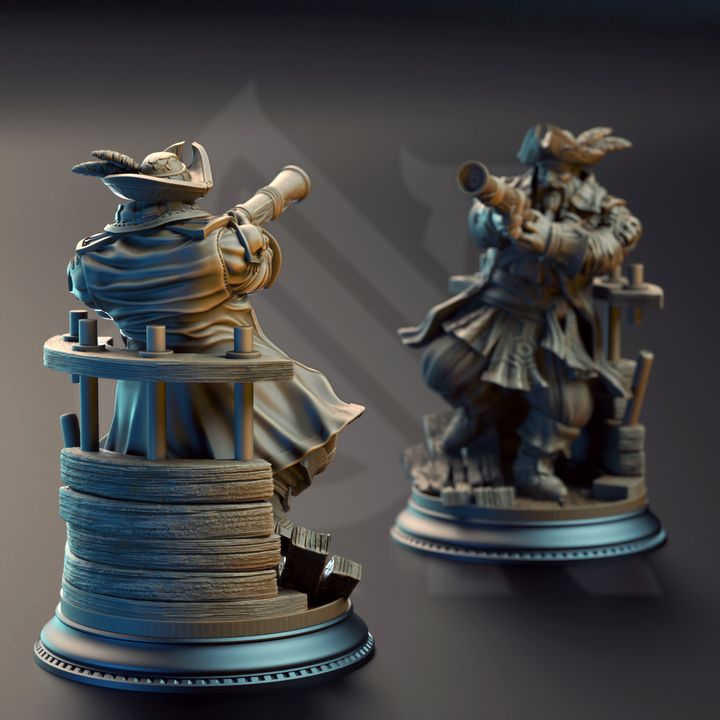 3D Printable Dwarf Pirate Captain - Baradin Blackbeard by DM Stash