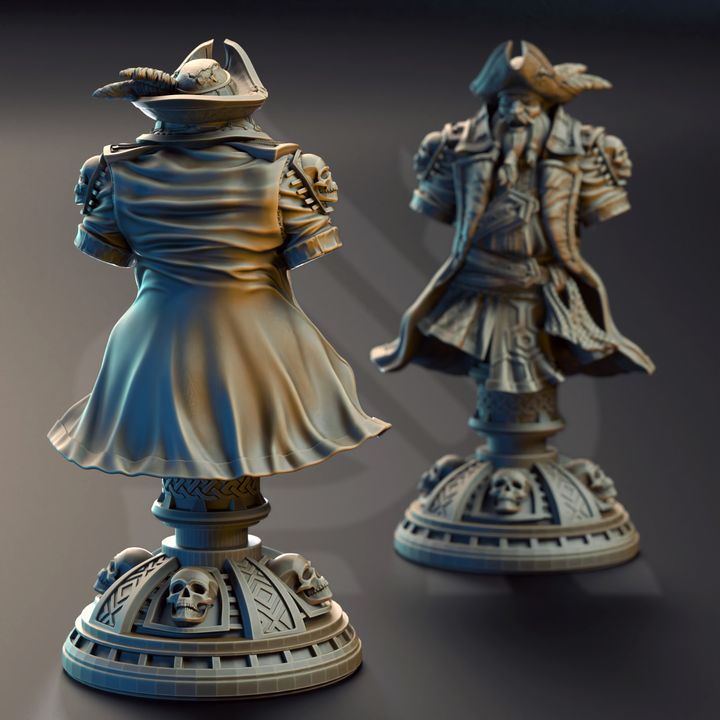 3D Printable BUST Dwarf Pirate Captain - Baradin Blackbeard by DM Stash