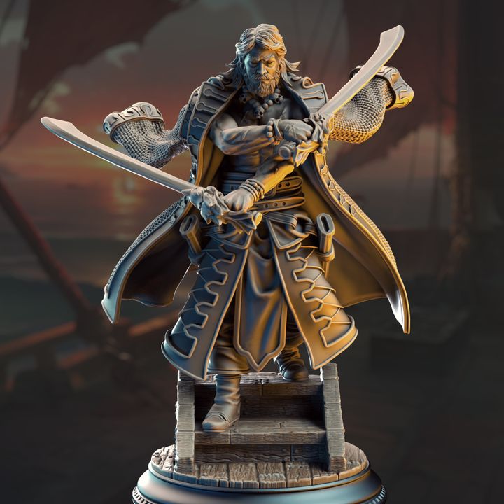 3D Printable Swordsman of the Sea - Ignacio Reyes by DM Stash