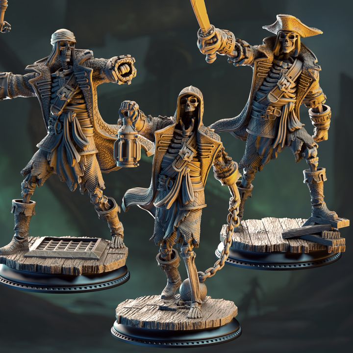3D Printable Pirate Skeleton Crew - Undying Scallywags of the Damned ...