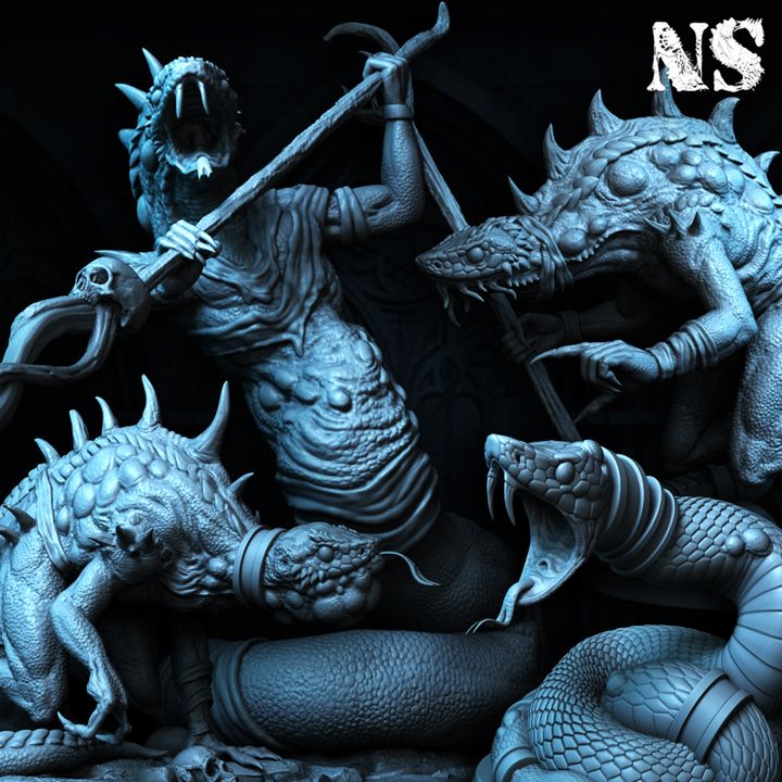 3D Printable Serpent People x4 by NS Miniatures