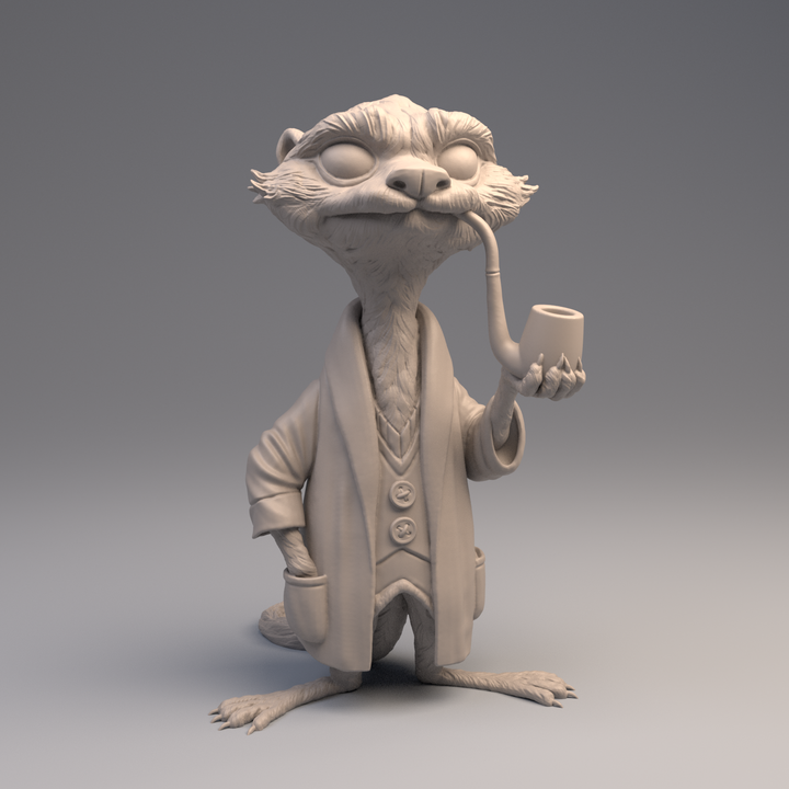 3D Printable Weasel Scholar by Lore Miniatures