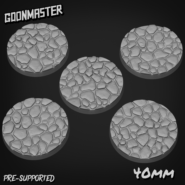 3D Printable Cobble Stone Base Set by Goon Master