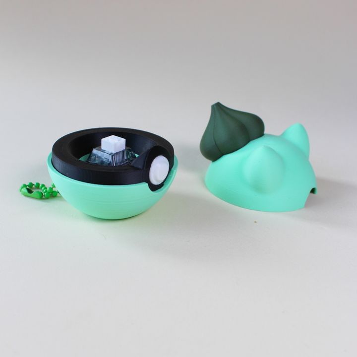 3D Printable Bulbasaur Ball Fidget Clicker Kaychain by Clickify 3D