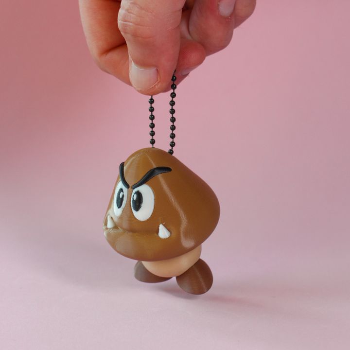 3D Printable Goomba Fidget Clicker Keychain by Clickify 3D