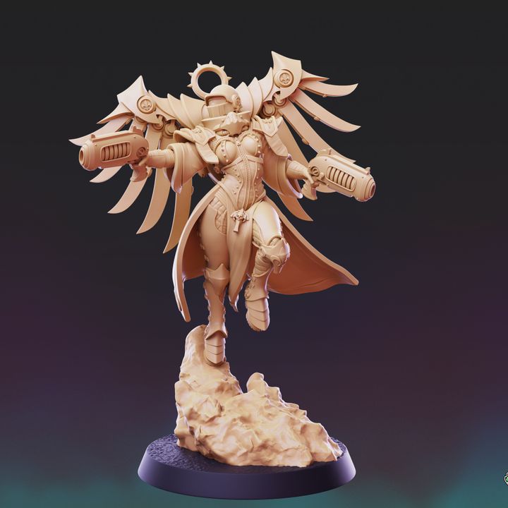 3D Printable Divine Order - Valkyrie Pose 5 by PSMiniatures