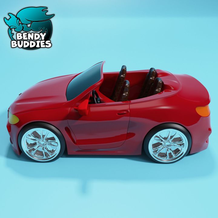 3D Printable Cabrio / Car Model Kit / Articulated Racer Vehicle / DIY ...