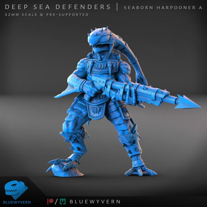 3D Printable Deep Sea Defenders - Seaborn Harpooner A by BlueWyvern