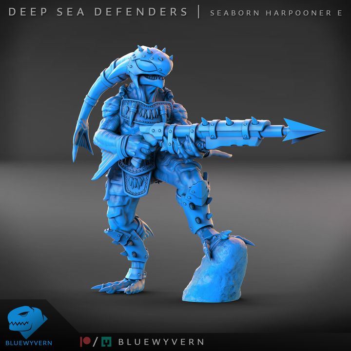3D Printable Deep Sea Defenders - Seaborn Harpooner E by BlueWyvern